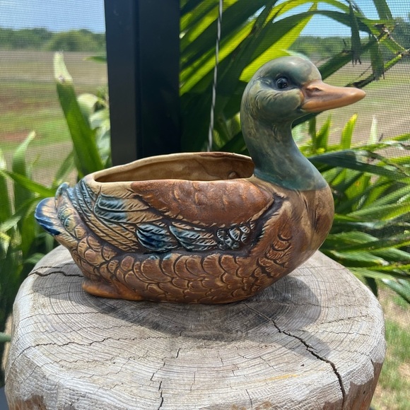 Lefton | Accents | Vintage Lefton Ceramic Duck Planter Mcm H7879 Small ...